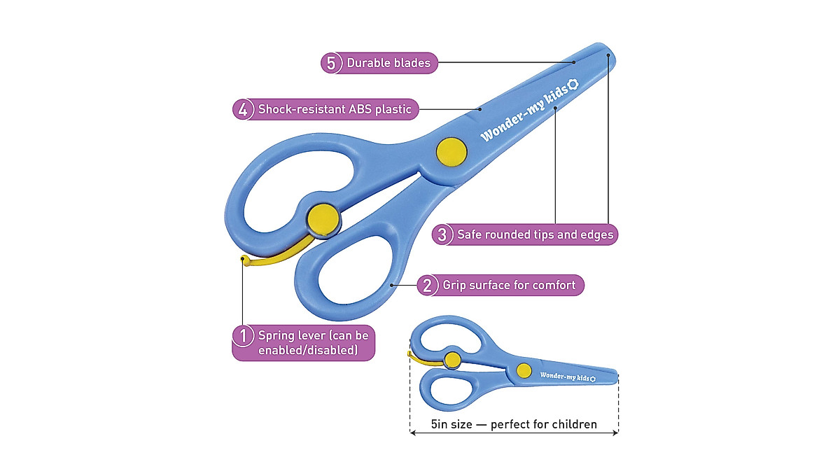 Left Handed Kids Safety Scissors - Craft & School Use