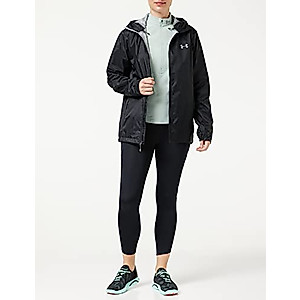 Under Armour mens Forefront Rain Jacket , Black (001)/Steel , Large