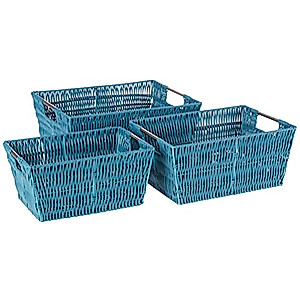 Whitmor Rattique Storage Baskets - Berry Blue - (3 Piece Set)
