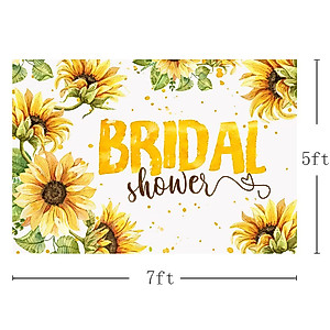 MEHOFOND 7x5ft Sunflower Bridal Shower Backdrop Spring Yellow Flowers Photography Background for Wedding Engagement Bride to Be Photo Booth Props Cake Table Decoration Supplies