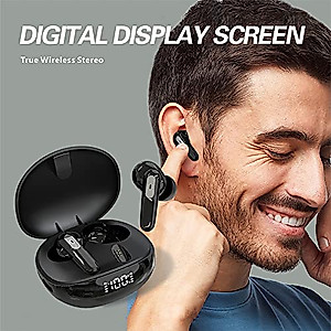 JS81 Bluetooth-Compatible V5.1 Smart- in-Ear Mp3 Stereo Sports Facility with Digital Display A Led (Black)