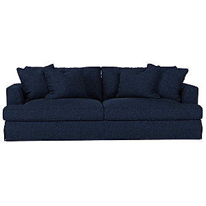 Sunset Trading Newport Slipcovered Sofas, Large 94" Wide Stationary, Performance Fabric Navy Blue (SY-130000-391049)