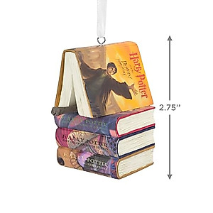 Hallmark Harry Potter Stacked Books with Wand Christmas Ornament,Resin, 2.23 x 2.75 x 2.28 inches, (0002HCM9130)