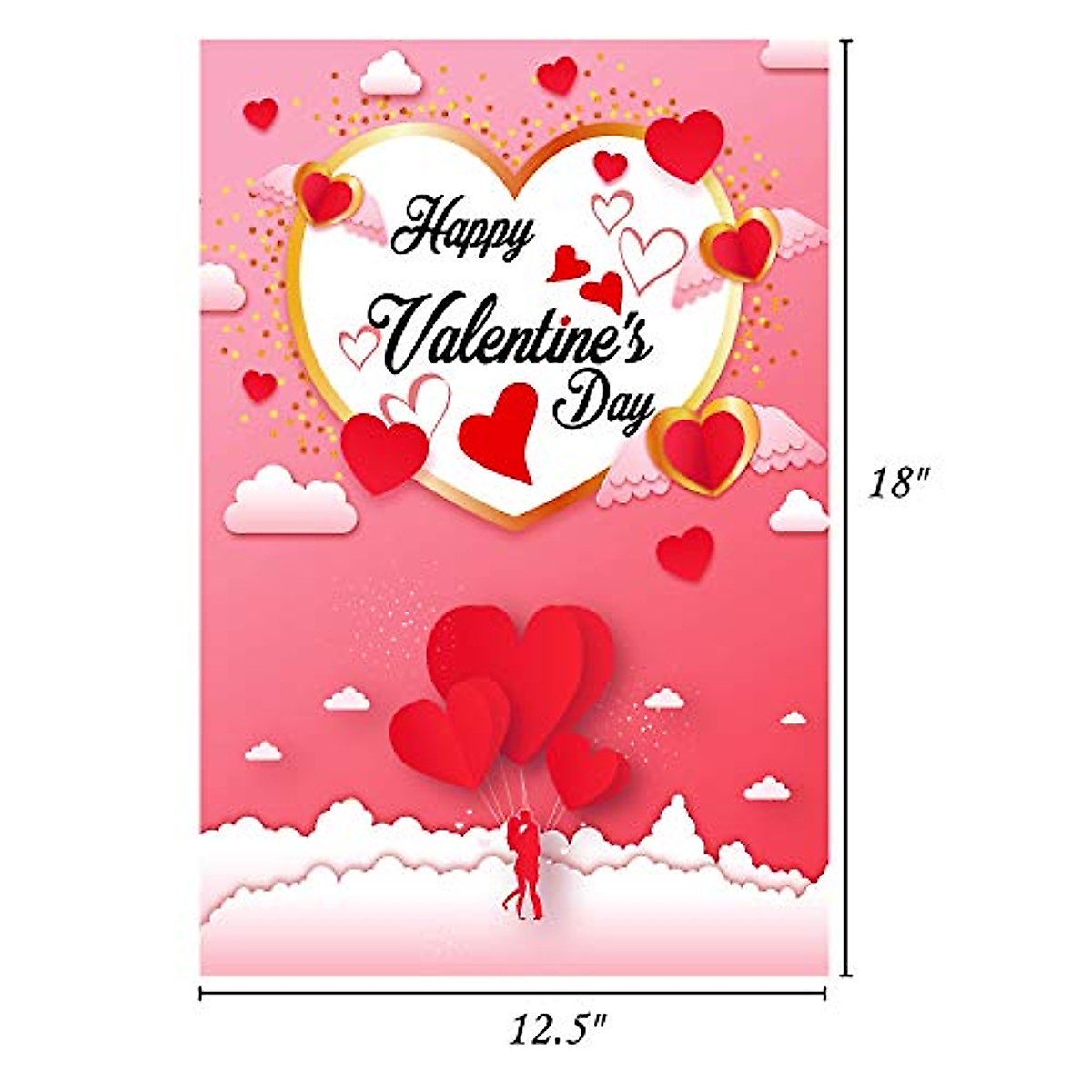 Valentine Flag, Double Sided Valentine's Day Flag Love Combination Valentine Garden Flag 12 x 18 Inch Valentine House Flags for Valentine's Day Decoration