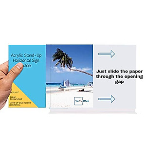 1InTheOffice Acrylic Stand-Up Horizontal Sign Holder 8.5x11"6 Pack"