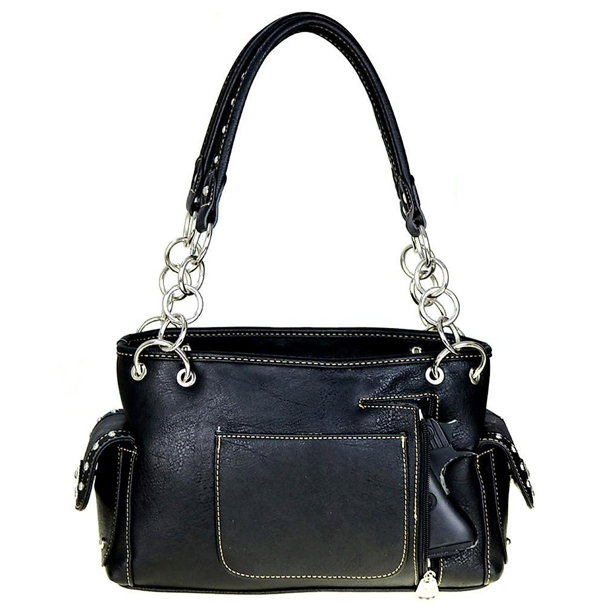 Montana West MW494G-8085 Sugar Skull Collection Concealed Handgun Satchel (Black & White)