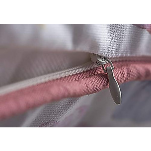 Maison d' Hermine Decorative Pillow Cover 100% Cotton, Toile Washable Cushion Cover with Invisible Zipper for Bed, Living Room, Pale Garden - White (Romantic Poppy) - Spring/Summer (18"x18")