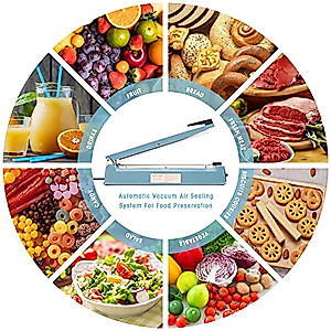 METRONIC Impulse Sealer 16 inch, Manual Heat Sealer Machine for Plastic Bags, Shrink Wrap Bag Sealers Heavy Duty Sealing Machine With Repair Kit (Blue)