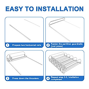 Drink Dispenser for Fridge, Self-Pushing Soda Can Organizer for Refrigerator, Width Adjustable Beverage Pusher Glide, Beer Pop Can Water Bottle Storage for Pantry, Kitchen - 5 Row (White, 380-5）