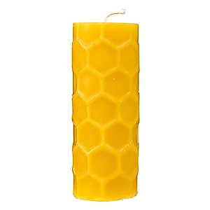 Alternative Imagination 100% Pure Beeswax Pillar Candle (2x6 Inch), 60 Hour, Honeycomb Design, Hand-Poured, Made in USA