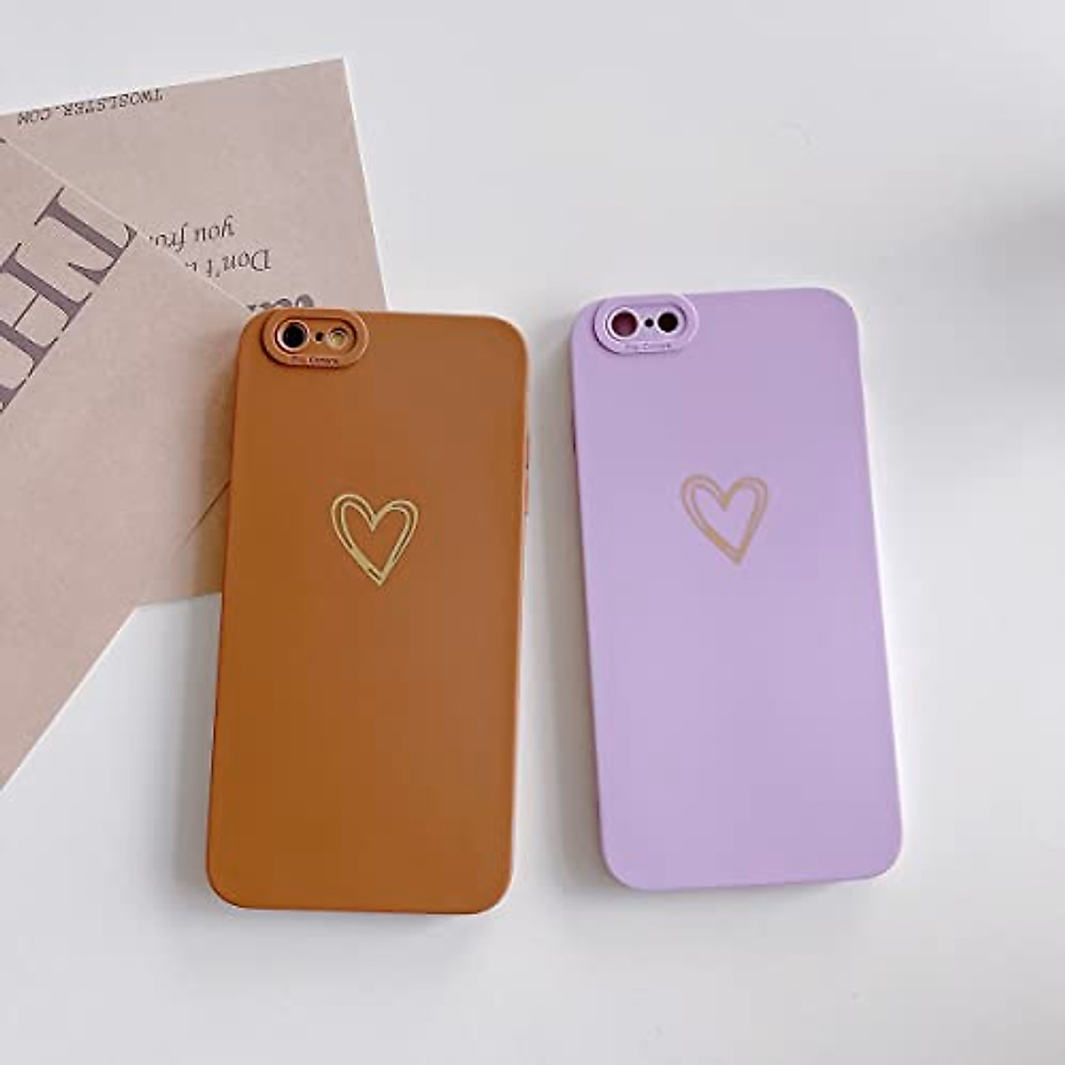 iPhone 6s Plus Case for Girls,Cute Phone Cases iPhone 6 Plus for Women Heart Pattern Soft Silicone Protective Cover for iPhone 6 Plus/6s Plus 5.5 inch -Purple