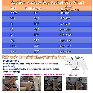SyChien Dog Anxiety Jacket Calming Relief Shirt,Calming Vest Coat for Extra Large boy Girl Dogs,Deep Blue XL
