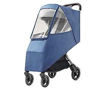 Universal Stroller Rain Cover, Baby Travel Weather Shield Waterproof Windproof Breathable Stroller Weather Shield (Navyblue)