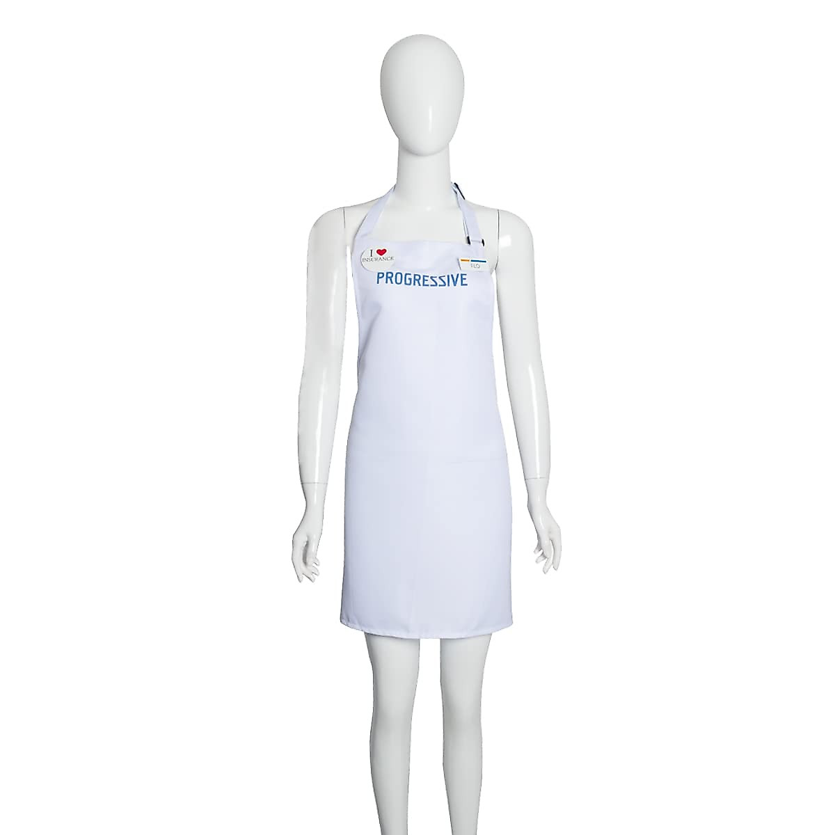 VOREAD White Apron for Halloween Costume with Button Nametag and Headband (White)