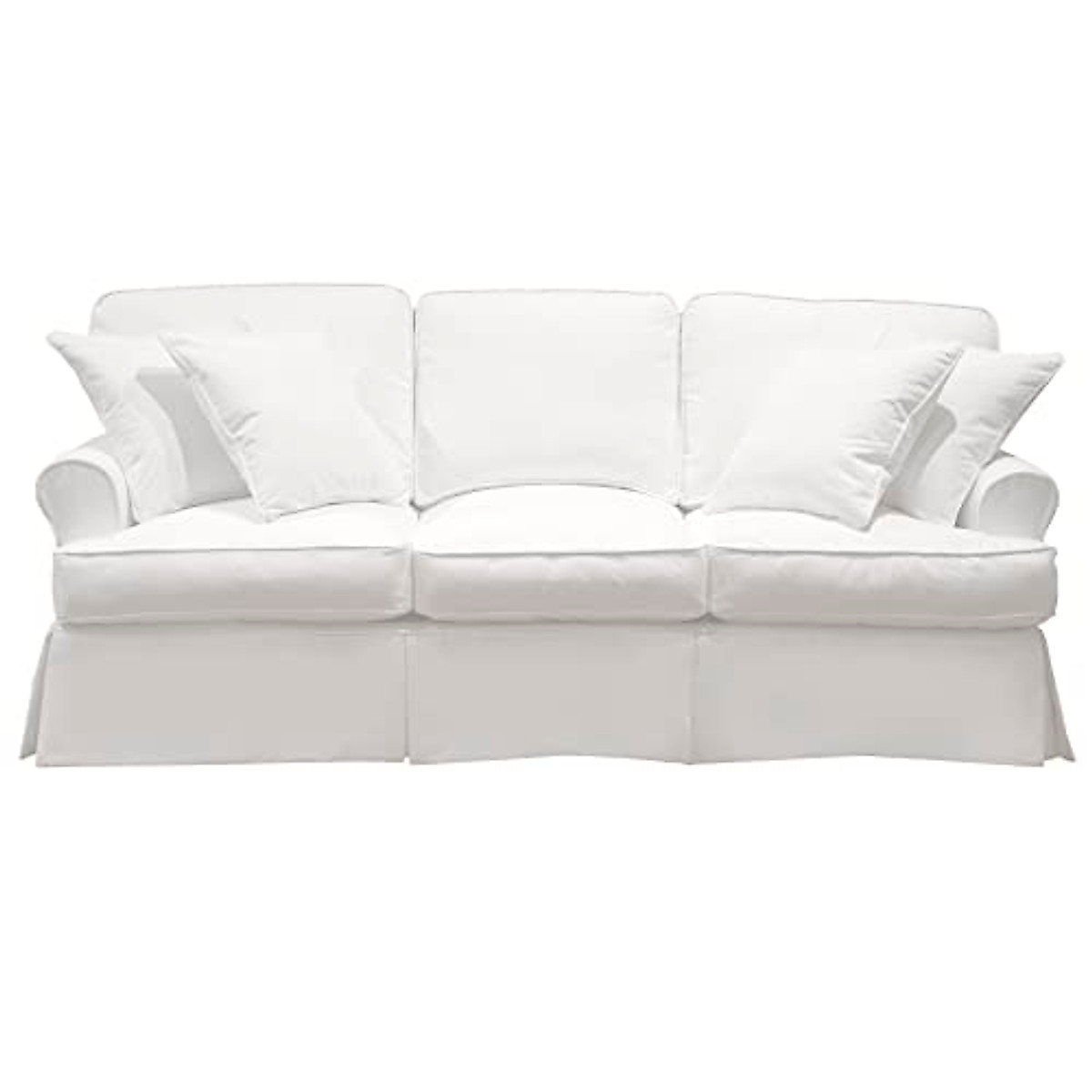 Sunset Trading Horizon Slipcovered Warm White Sofa, Small,