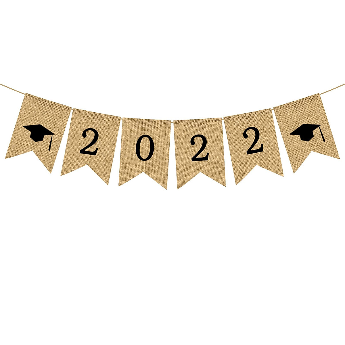 Rainlemon Jute Burlap 2022 Graduation Party Banner Classroom Decoration Photo Booth Backdrop