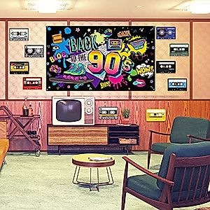 Irenare Back to The 90s Backdrop for Party Decorations 90s Retro Hanging Banner Background for Photography Hip Hop Graffiti Wall Decor Photo Back Props for 90s Themed Birthday Party 73 x 43 Inch
