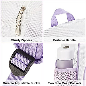 COVAX Heavy Duty Mesh Backpack, See Through College Mesh Backpack (Purple)