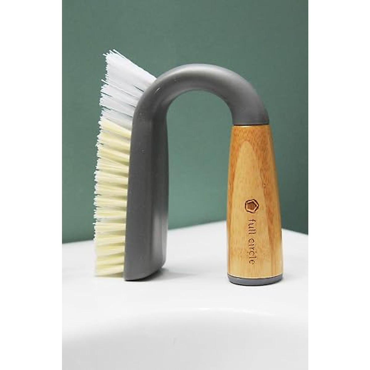 Full Circle Grunge Buster Grout & Tile Scrub Brush, Grey