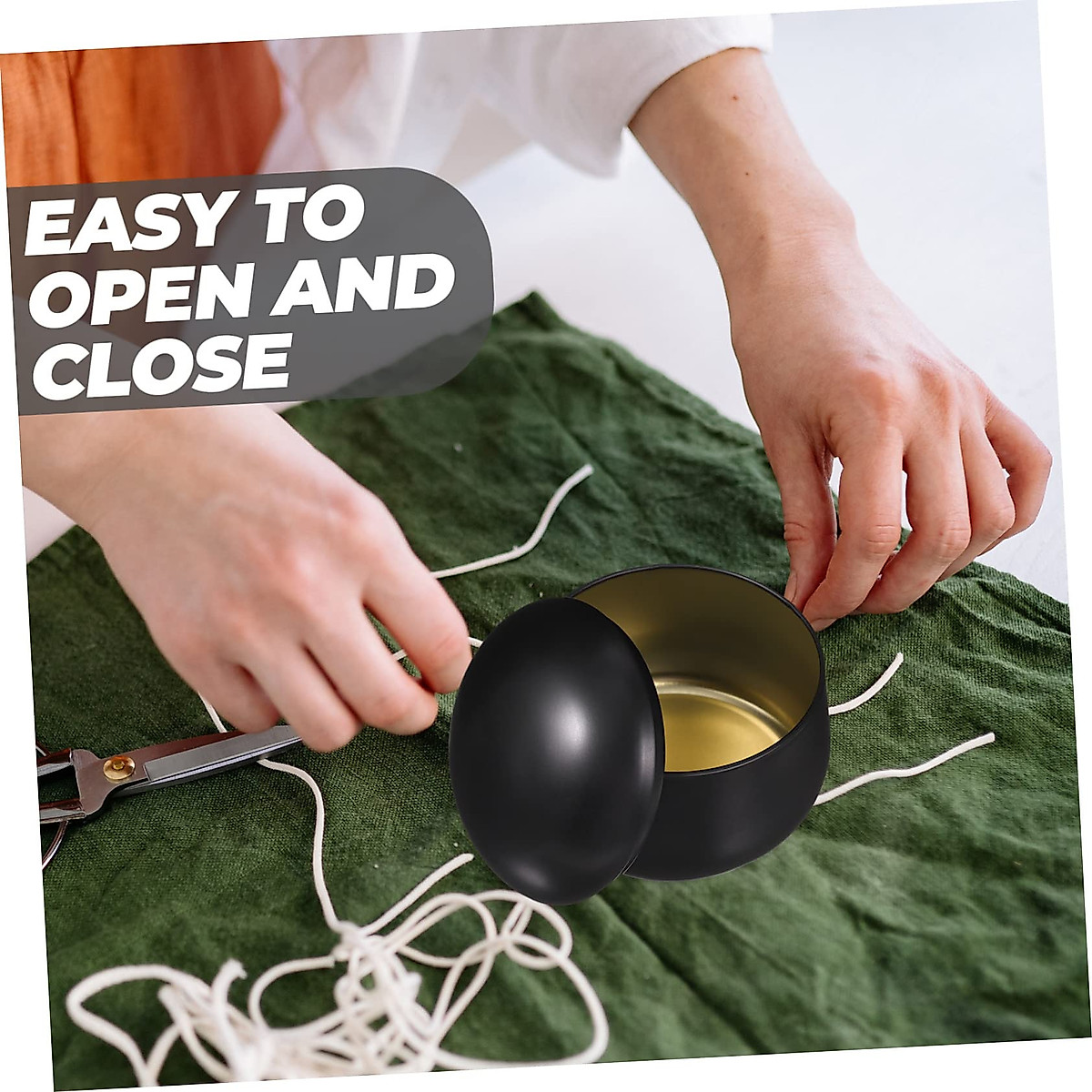 Anneome 12pcs Empty Candle Tins Belly Candle Tins Lids Metal Candle Jar DIY Scented Candle Tins Aromatherapy Candle Small Tins Black Leak-Proof Design