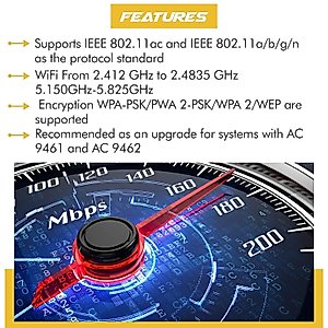HighZer0 Electronics AC 9560 CNVio Legacy WiFi Adapter for PC | WiFi 5 Dual Band 802.11ac | Up to 1.73 Gbps | Supports Bluetooth 5.1 Windows & Linux | Requires 8-9th Gen Intel CPU | 9560NGW (AC9560)
