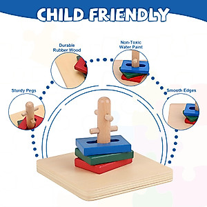 Adena Montessori Twist & Sort Dowel Set Preschool Equipment Early Development Baby Toy Montessori Fine Motor Skills Development