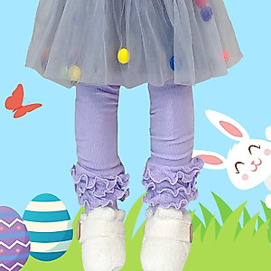 Bowbear 5 Pair Cheerful Ruffles Baby Leg Warmers, Pink, Purple, Black, White, Gray