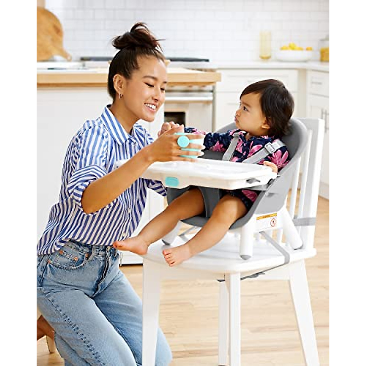 Skip Hop Baby High Chair, Eon 4-in-1, Grey/White