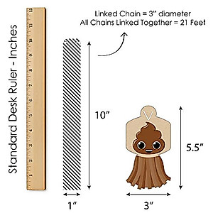 Big Dot of Happiness Party ’Til You’re Pooped - 90 Chain Links and 30 Paper Tassels Decoration Kit - Poop Emoji Party Paper Chains Garland - 21 feet