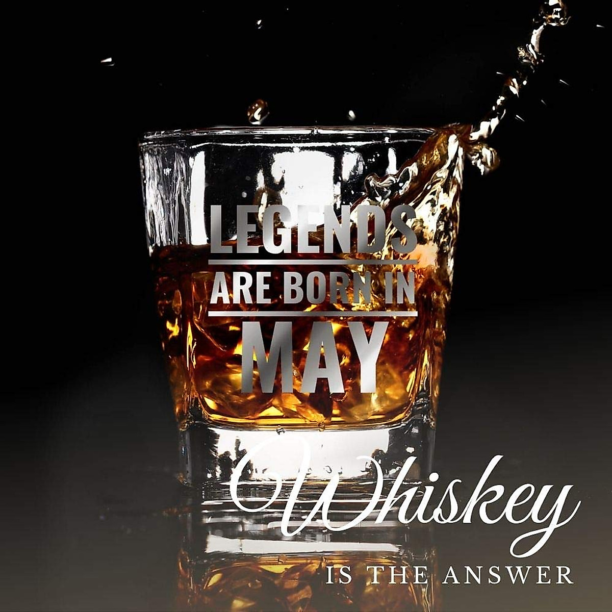 Onebttl Funny Birthday Gifts for Men&Him, Father's Day Gifts for Dad, Dad Gifts from Daughter/Son–Birthday Whiskey Glass for Boyfriend, Best Friends, Coworkers, Husband, Brother, Uncle, Boss - May