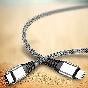 IFLASH USB C Charing Cable, USB-C iPhone Fast Charging Cable Compatible with iPad 8th 2020, iPhone 12/11/11 Pro/11 Pro Max/X/XS/XR/8, Support Power Delivery (Silver, 3 Feet)