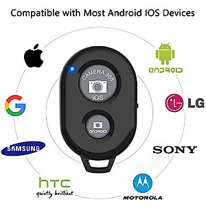 Wireless Remote Shutter for Cellphones and Tablets (3 Pack), AOQIYUE Bluetooth Remote for iPhone/Android Camera Control, Selfie Clicker for Photos and Videos - Wrist Strap Included