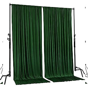 AK TRADING CO. 10 feet x 8 feet Polyester Backdrop Drapes Curtains Panels with Rod Pockets - Wedding Ceremony Party Home Window Decorations - Hunter Green (DRAPE5X8-DKGREEN-2PACK)