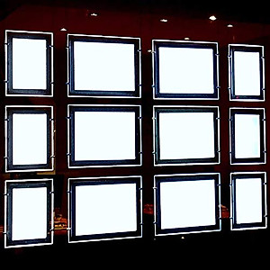 Real Estate Window Hanging Acrylic Photo Frame Advertising Display Office Led Store Sign Holders(Vertical,3pcs A4 a Row)