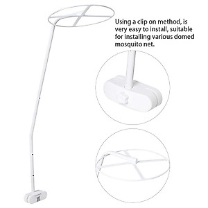 Mosquito Net Stand Holder Set Height Adjustable Clip-On Crib Canopy Holder Rack Mosquito Net Accessories for Various Domed Mosquito Net