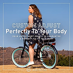 sixthreezero EVRYjourney Women's Electric Bicycle, 7-Speed Step-Through Touring Hybrid eBike, 500 Watt Motor, 26" Wheels, Teal