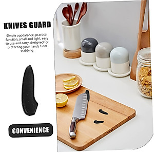 Mobestech 50pcs Tip Set Plastic Sleeves Plastic Cutter Tool Tip Cutter Knife Cover Knives Guards Mercer Knife Guard Black Protective Sleeves Cutters Tip Protective Covers Chef Tip Protector