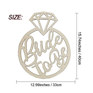 Large Bride To Be Diamond Wooden Sign 15.74'' x 12.99'' Wedding Party Photo Booth Props Bride To Be Sign for Bridal Shower Decorations Front Door Hanger Decor for Bachelorette Wedding Party Supplies