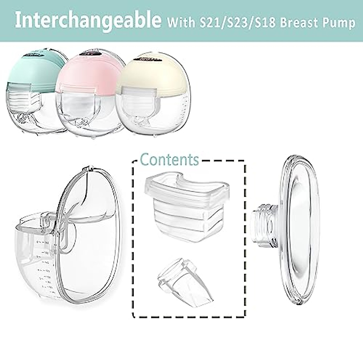 TOVVILD Duckbill Valve Silicone Diaphragm 4pcs, Suitable for S21/S23/S18 Wearable Breast Pump, Compatiable with MomMed/TSRETE Breast Pump Accessories Replace