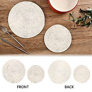 Pot Holders Trivets Set Pure Cotton Potholders Set, Hot Pads Set of 2, White Rose Hot Pot Trivets One 9.45 Inch and One 7 Inch