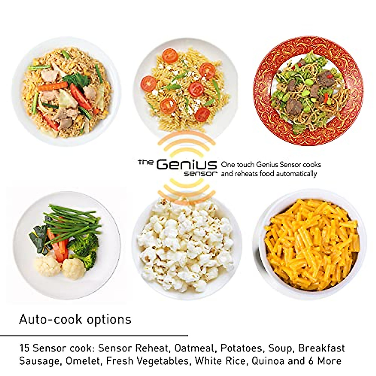 Panasonic NN-SN65KW Microwave Oven with Inverter Technology, 1200W, 1.2 cu.ft. Small Genius Sensor One-Touch Cooking, Popcorn Button, Turbo Defrost-NN-SN65KW-(White)