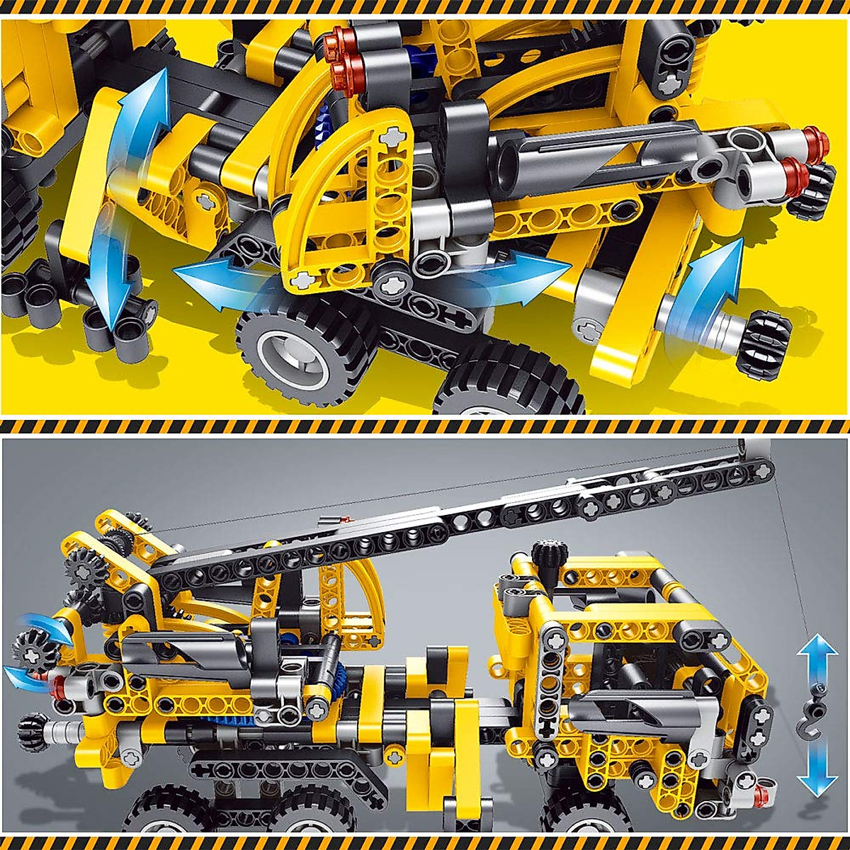 BIRANCO. Crane Truck Building Kit - Educational Learning STEM Building Blocks Toys Gifts for 8, 10, 12 yr Old Kids, Engineering Construction Set for Boys & Girls Age 6, 7, 9, 11, 13 Years Up