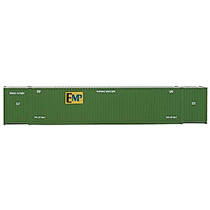 Walthers SceneMaster HO Scale Model of EMP (Green, Yellow) 53' Singamas Corrugated Side Container,949-8503