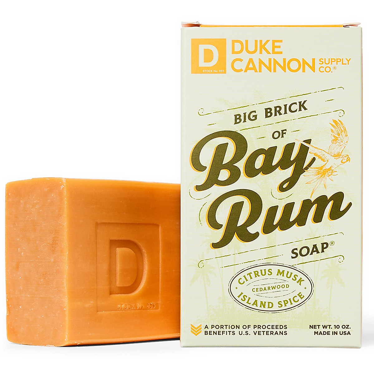 Duke Cannon Supply Co. Big Brick of Soap Bar for Men Bay Rum (Citrus Musk, Cedarwood, Island Spice Scent) Multi-Pack - Superior Grade, Extra Large, All Skin Types, Paraben-free, 10 oz (3 Pack)