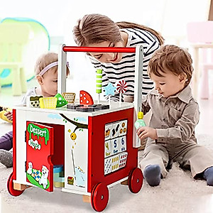 Baby Walker for Girls Boys Toddler Toys Age 1-2 Infant Toys 6-12 Months Baby Activity Center Learning Wooden Toys for 1 2 3 Year Old Baby Birthday Gifts Kids Baby Toys 12-18 Months, Assembly Required