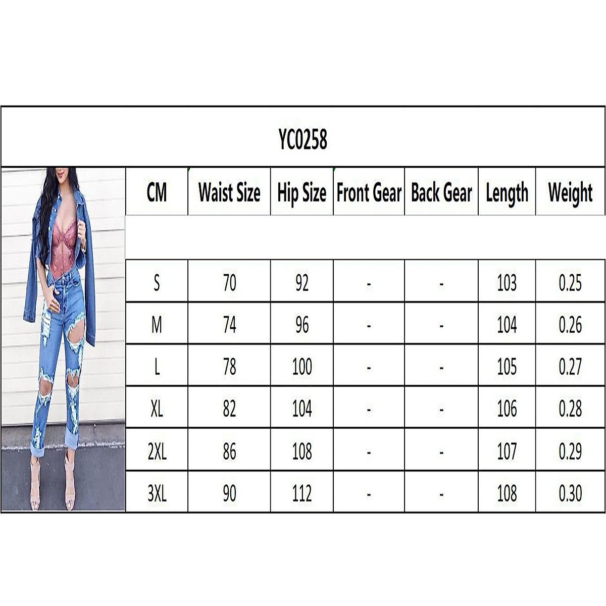 Maiyifu-GJ Women's High Waisted Ripped Boyfriend Jeans Loose Fit Distressed Destroyed Denim Pants Casual Comfy Stretch Jeans (Blue,Large)