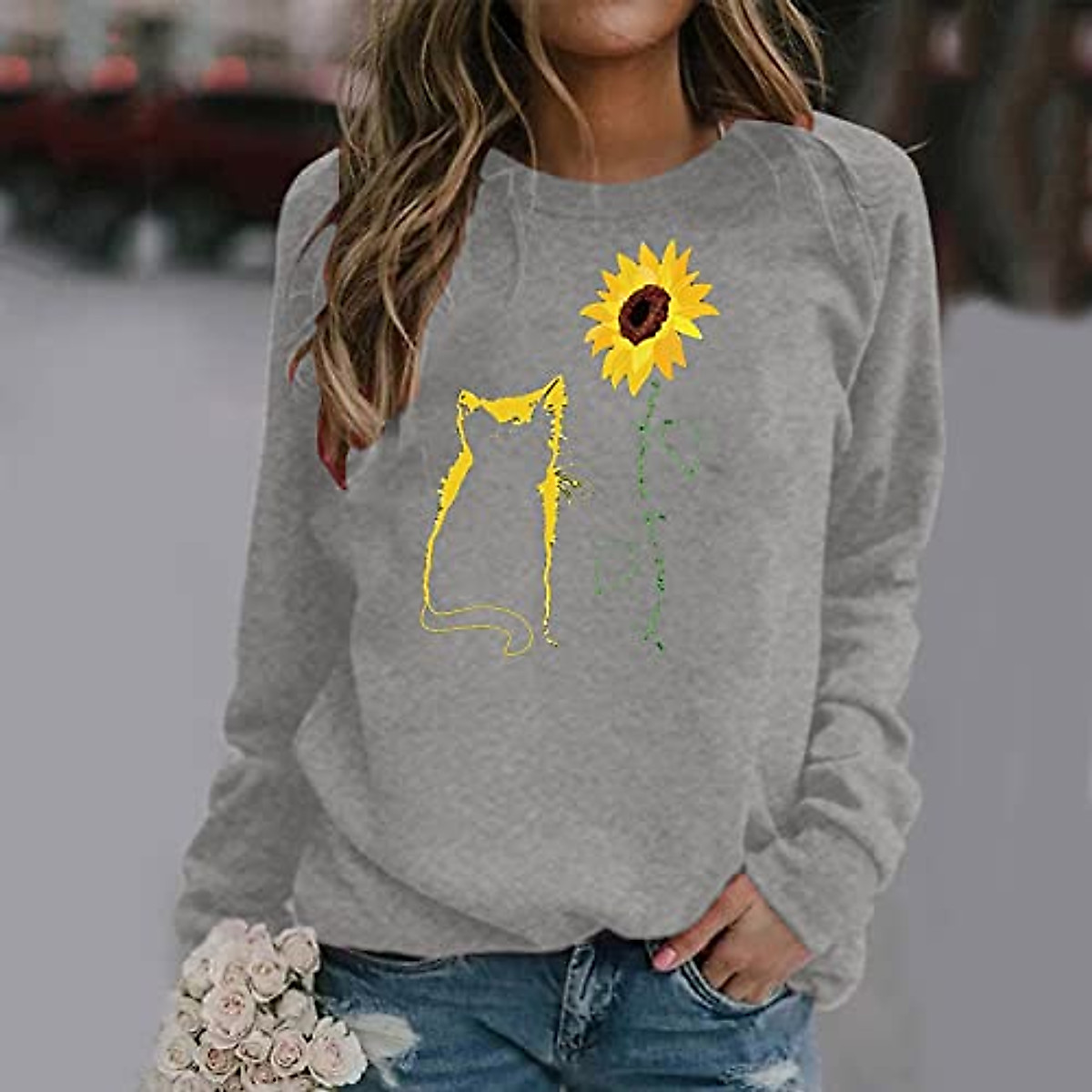 Blouses for Women Fashion 2022, Autumn Dressy Oversized Jean Jacket Women Womens Long Sleeve Round Neck Skeleton Hooded Hoodies for Teens