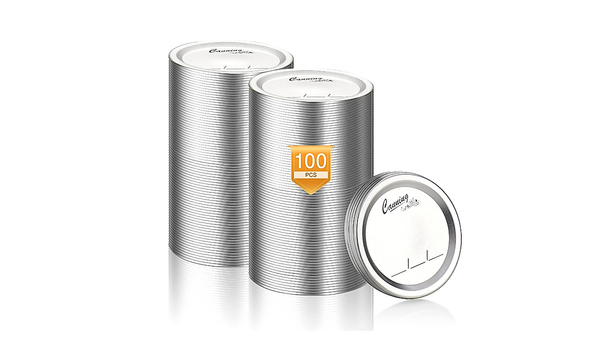 100 Pack Mason Jar Lids - Leakproof & Airtight Seal