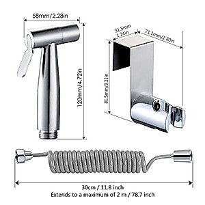 Pack of 3 Handheld Bidet Sprayer, Handheld Sprayer Stainless Steel with Water Tank Hook and Shower Hose for Feminine Wash