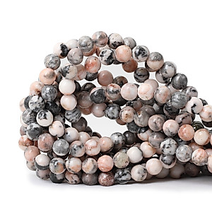 CHEAVIAN 45PCS 8mm Natural Pink Zebra Jasper Round Loose Beads for Jewelry Making DIY handmade 1 Strand 15"